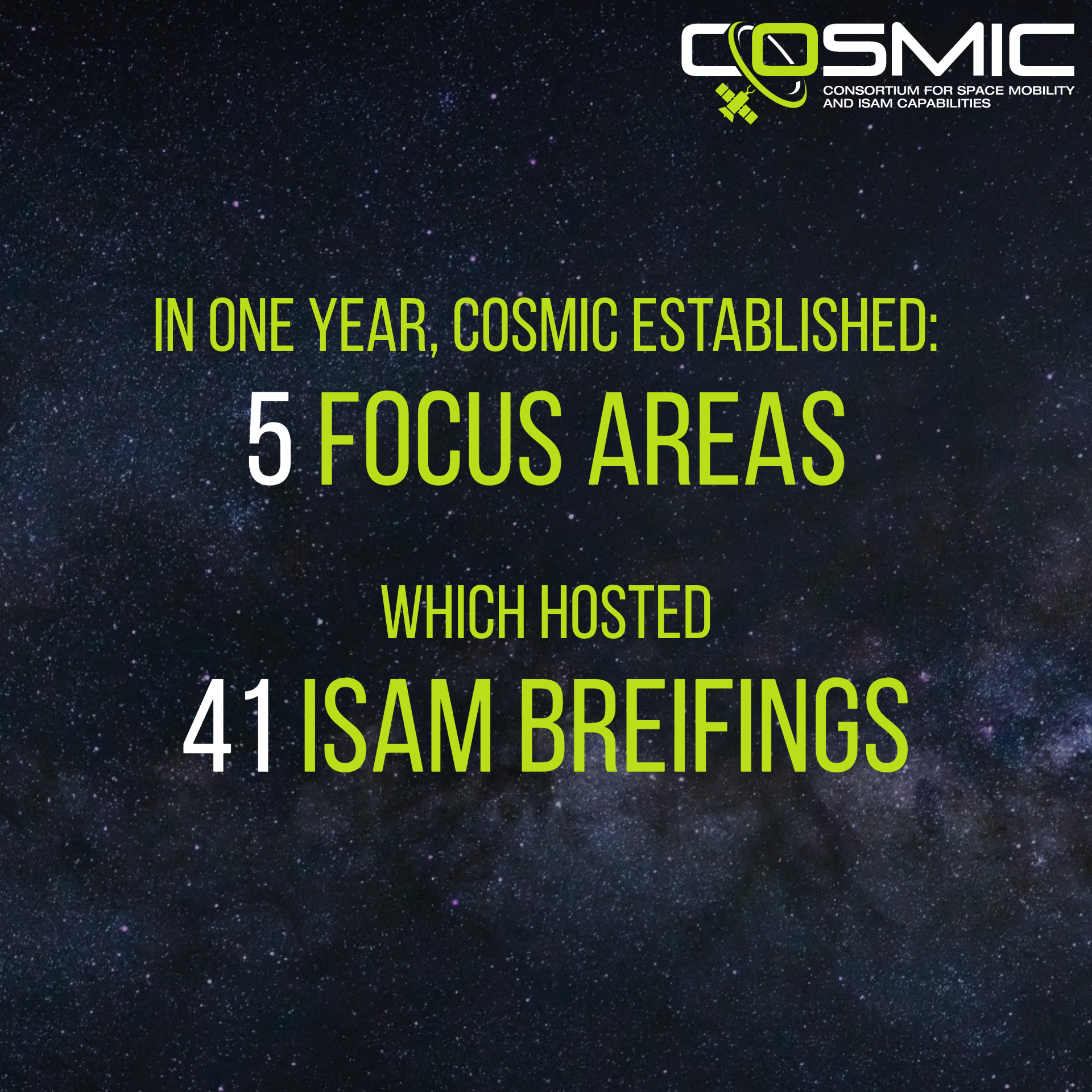 COSMIC Year One: By The Numbers – COSMIC