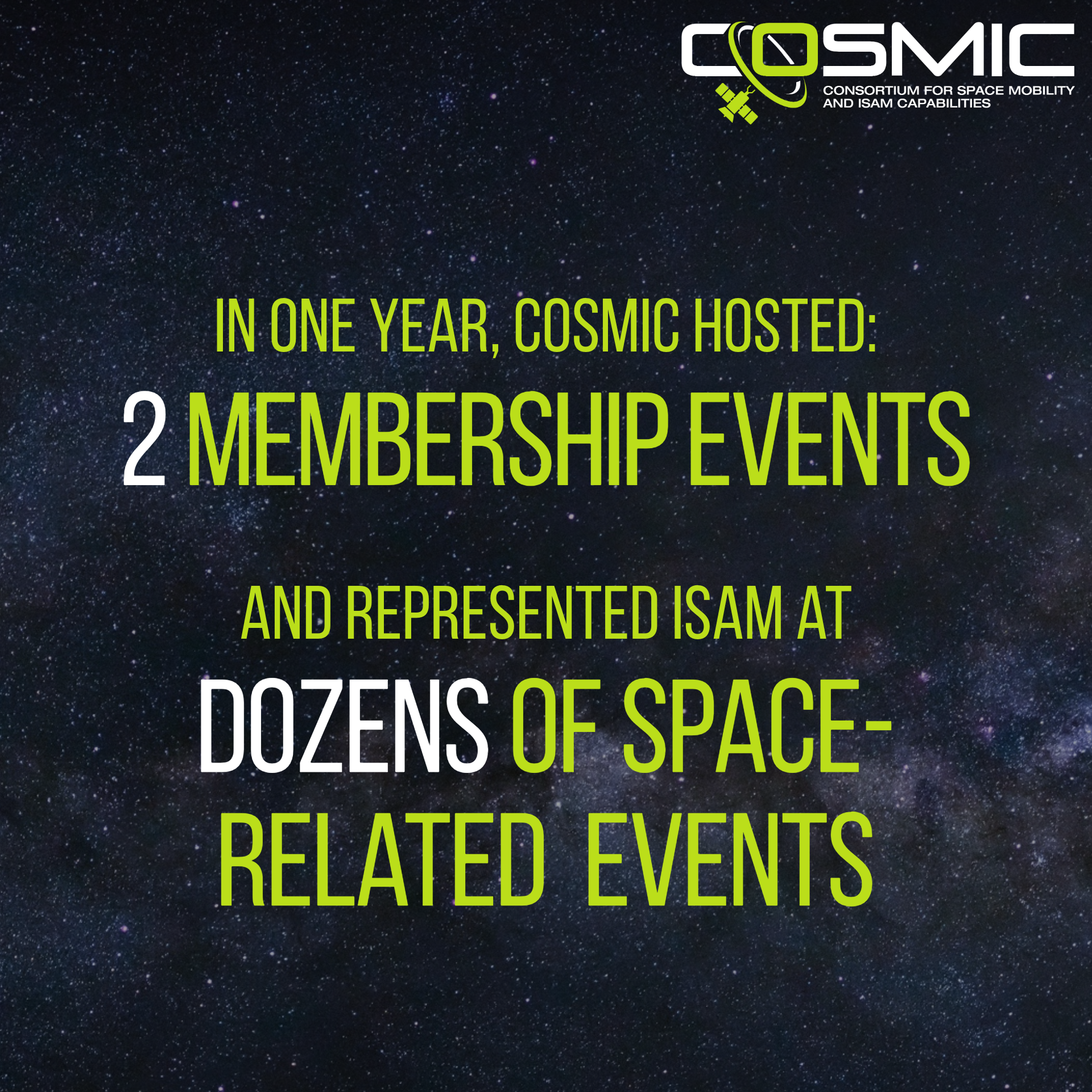 COSMIC Year One: By The Numbers – COSMIC